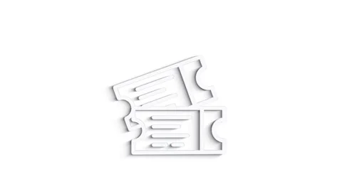 Grey ticket line icon on white backgroun... | Stock Video | Pond5