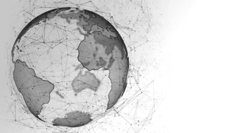 Grey White World map Loop Animation back... | Stock Video | Pond5