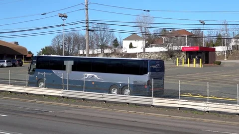 Greyhound Bus Driving Stock Footage ~ Royalty Free Stock Videos | Pond5