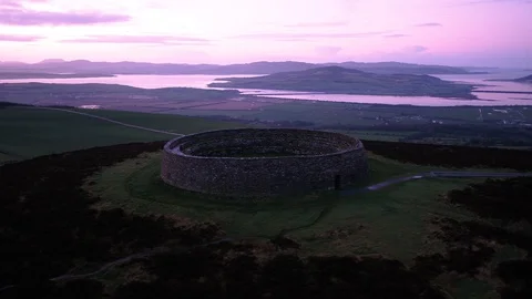 Grianan of Aileach ring fort, Donegal - ... | Stock Video | Pond5