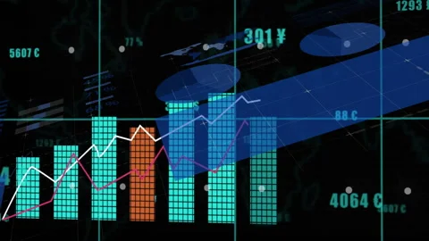 Grid opening currency labels floating ba... | Stock Video | Pond5
