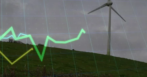 Grid overlay starting green graph rising... | Stock Video | Pond5