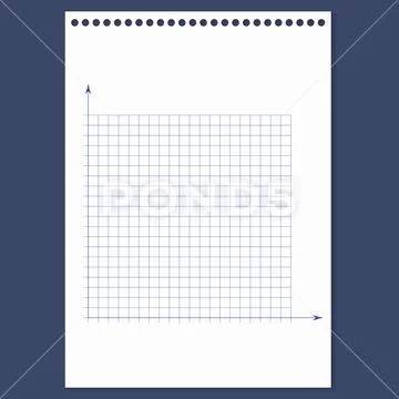 Grid paper. Mathematical graph. Cartesian coordinate system with x-axis ...