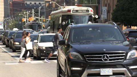 Gridlock massive city traffic jam in dow... | Stock Video | Pond5