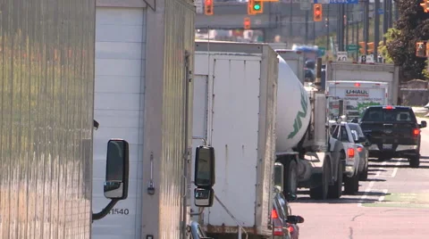 Gridlock traffic jam in summer heatwave | Stock Video | Pond5