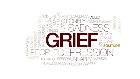 Grief animated word cloud, text design a... | Stock Video | Pond5