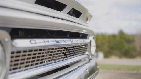 The Grill Of A Classic Old Chevrolet C10... | Stock Video | Pond5
