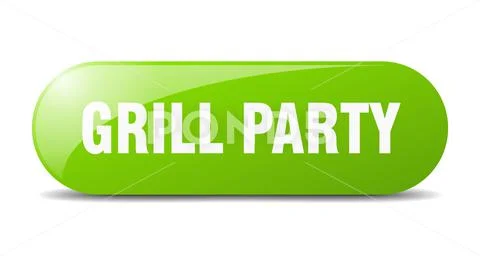 Grill party button. grill party sign. key. push button.: Royalty Free #129276690