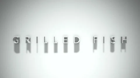 grilled fish 3D title animation white te... | Stock Video | Pond5