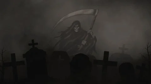 Grim Reaper. Ghost comes out at midnight... | Stock Video | Pond5
