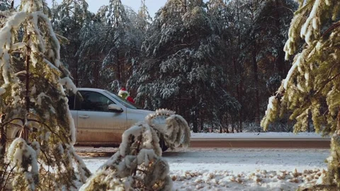 Grinch gets in the car and drives away, ... | Stock Video | Pond5
