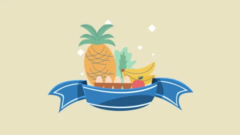 groceries market healthy products animat... | Stock Video | Pond5