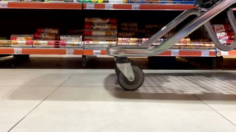 groceries store bottom view of legs walk... | Stock Video | Pond5
