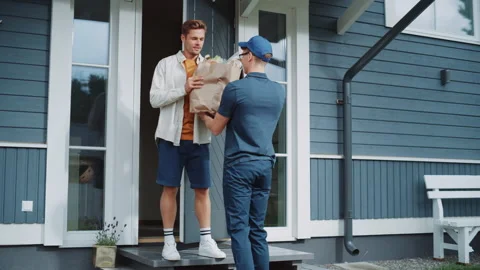 Grocery Delivery Bringing Order | Stock Video | Pond5