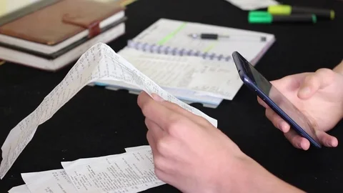 Grocery receipt scanning app. Scanning Q... | Stock Video | Pond5