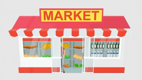 Grocery store. Animation of the shopper'... | Stock Video | Pond5