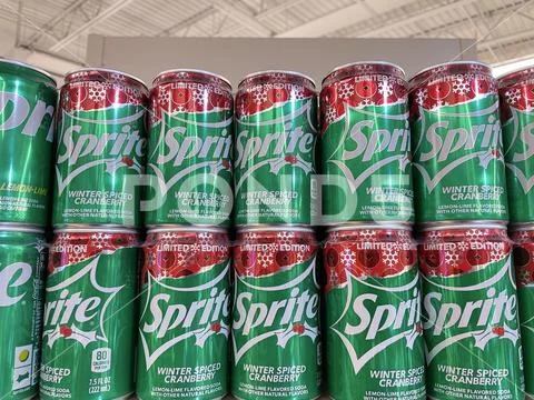 Photograph: Grocery store soda Sprite holiday edition 6 pack cans ...