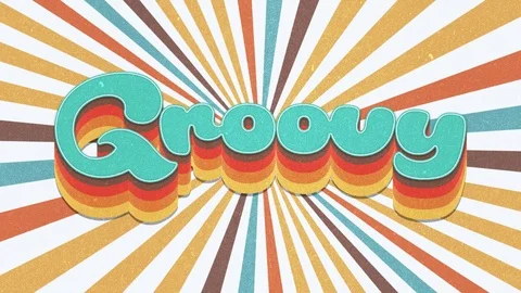 "Groovy" Animated Retro Text | Stock Video | Pond5