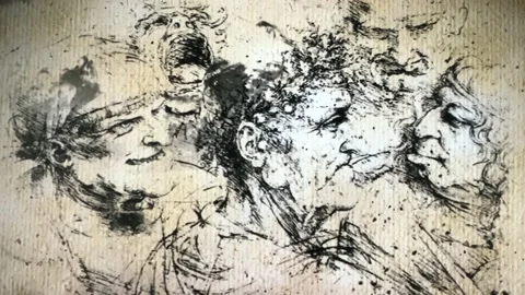 A grotesque portrait of an elderly man b... | Stock Video | Pond5