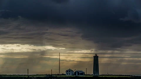 Grotta lighthouse summer rain storm high... | Stock Video | Pond5