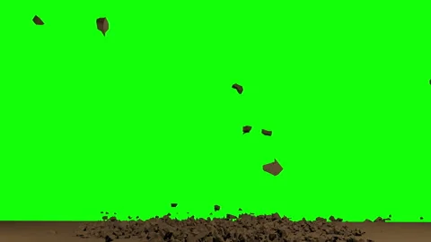 Ground collapse effect on a green screen... | Stock Video | Pond5