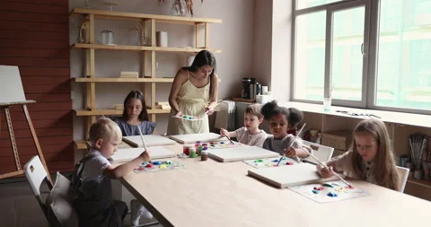 Group of art school students kids drawin... | Stock Video | Pond5