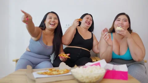 Group of Asian chubby woman friend enjoy... | Stock Video | Pond5