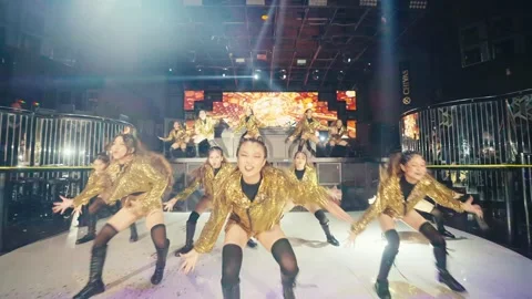 A group of Asian dancers danced together... | Stock Video | Pond5
