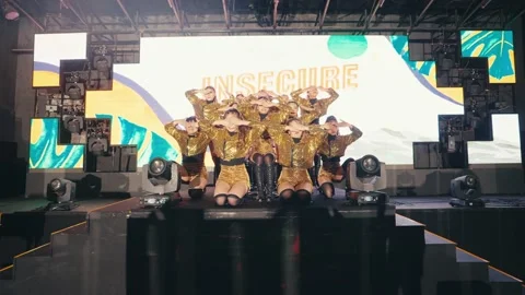 A group of Asian dancers with golden gol... | Stock Video | Pond5