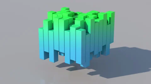Group of blue and green blocks. Abstract... | Stock Video | Pond5