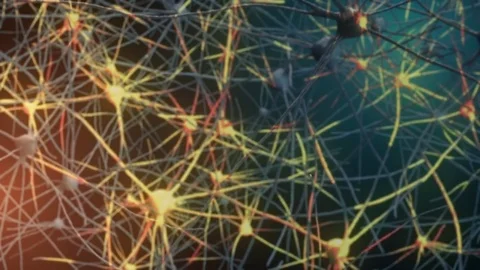 Group of Blue Neuron Microbes Pulse Ligh... | Stock Video | Pond5