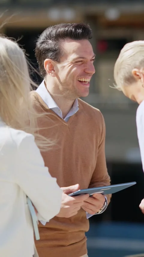 Group of business people talking at the ... | Stock Video | Pond5