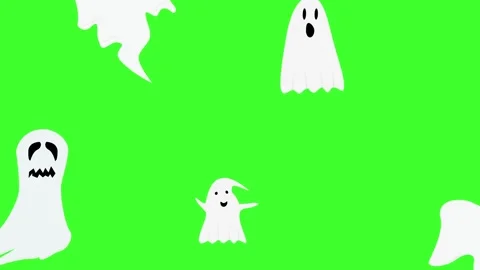 Group of cartoon animated ghosts flying ... | Stock Video | Pond5