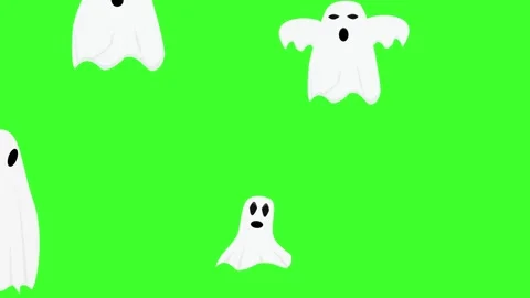 Group of cartoon animated ghosts flying ... | Stock Video | Pond5