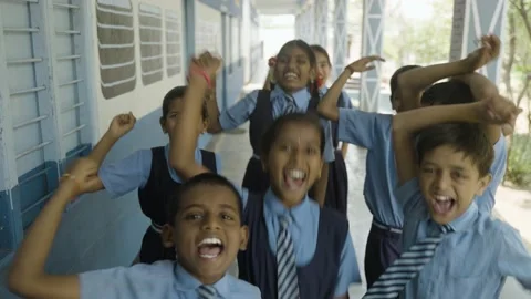 Group of cheerful students shouting by l... | Stock Video | Pond5