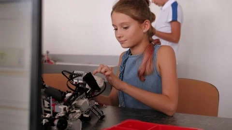 Group of children are making robots from... | Stock Video | Pond5