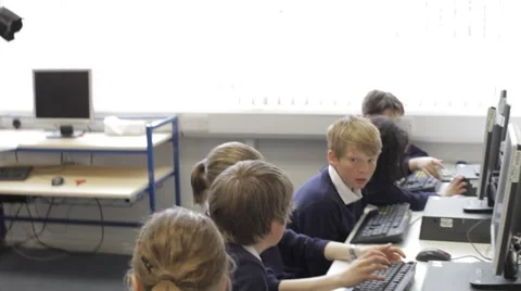 Children Computer Class Stock Video Footage | Royalty Free Children ...
