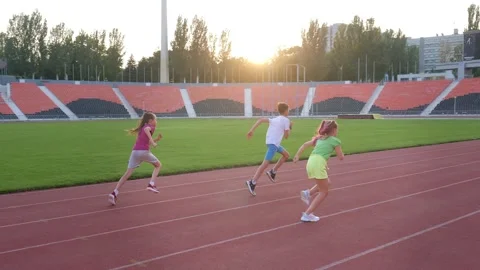 A group of children running on a treadmi... | Stock Video | Pond5
