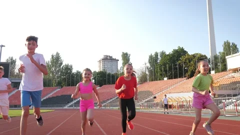 A group of children running on a treadmi... | Stock Video | Pond5
