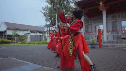 A Group of Chinese women dancing with th... | Stock Video | Pond5
