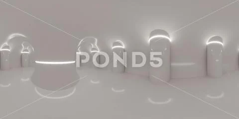 Group of columns in a White Room 360 panorama vr environment map ...