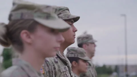Group of Diverse Soldiers Standing on Ba... | Stock Video | Pond5