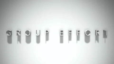 group effort 3D title animation white te... | Stock Video | Pond5