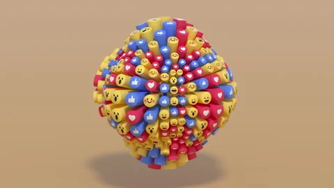 Group of emoticons seamless loop 3D rend... | Stock Video | Pond5