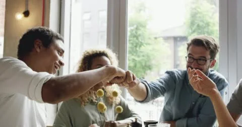 Group of friends celebrating in slow mot... | Stock Video | Pond5