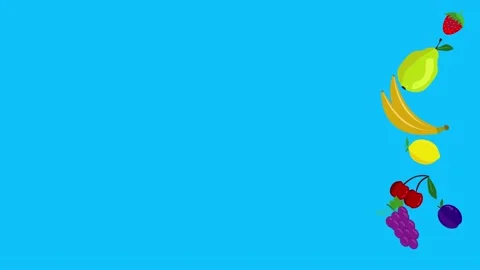 group of fruits animation, chroma key, f... | Stock Video | Pond5