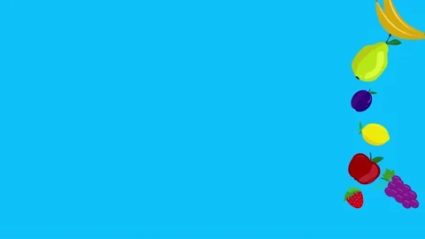 group of fruits animation, chroma key, f... | Stock Video | Pond5