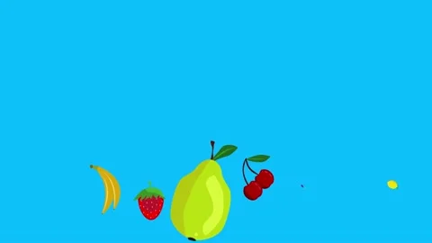 group of fruits animation, chroma key, f... | Stock Video | Pond5
