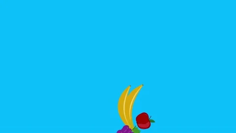 group of fruits animation, chroma key, f... | Stock Video | Pond5