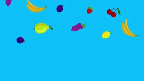group of fruits animation, chroma key, f... | Stock Video | Pond5